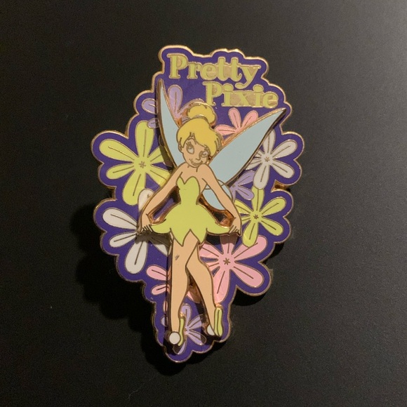 Disney | Jewelry | Disney Pretty Pixie 3d Tinker Bell Pin Purple W ...